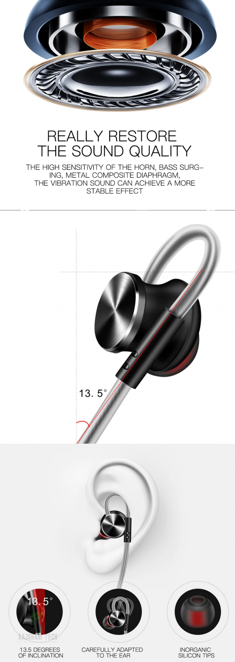 QKZ DM10 Type C Zinc Alloy Metal Earphone - Rajshahi TecH